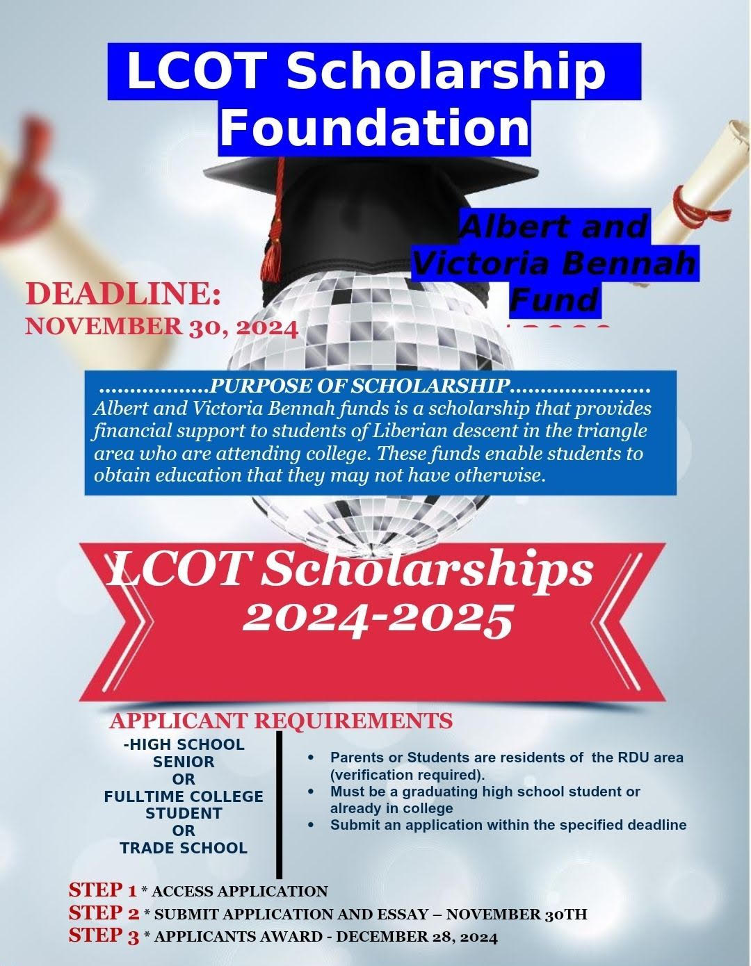 2024 – 2025 LCOT Scholarships – LCOTNC